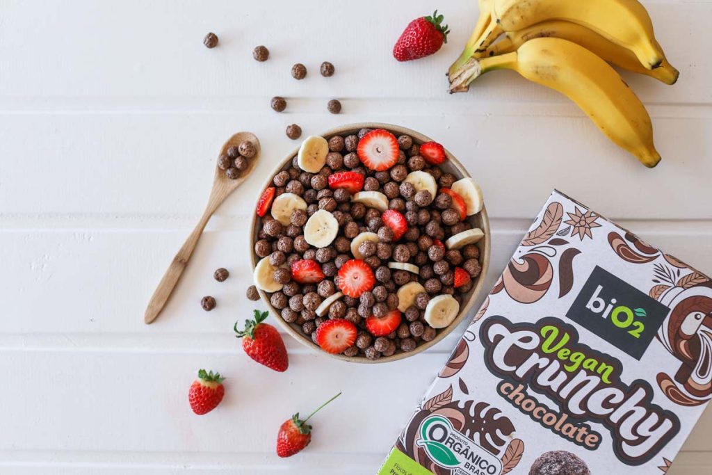 Cereal Matinal Orgânico Sem Glúten Chocolate biO2 Vegan Crunchy 200 g ...